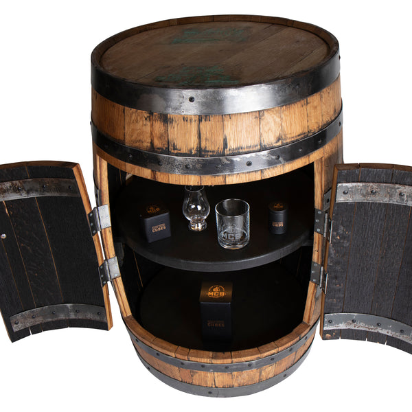 Recycled Whiskey Barrel Cabinet | Whole Barrel Cabinet - Motor City Barrels